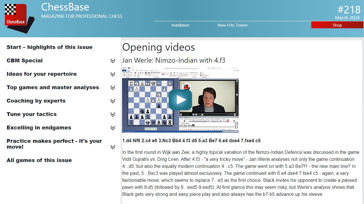 New: CBM #218 - incl. ChessBase book for iPad, Tablet & Co! | ChessBase